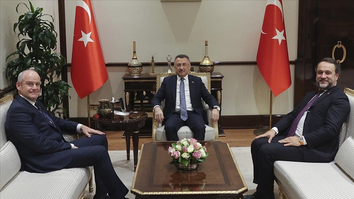 Fuat Oktay, Alibaba Grup Başkanı Evans ile Trendyol Grup Başkanı Çetin ...